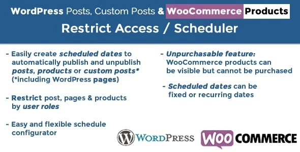 Wordpress Posts And Woocommerce Products Scheduler Restrict Access