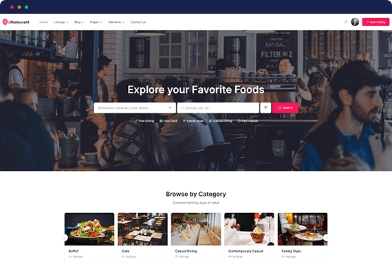 Directorist dRestaurant – Restaurant Directory Theme for WordPress ...